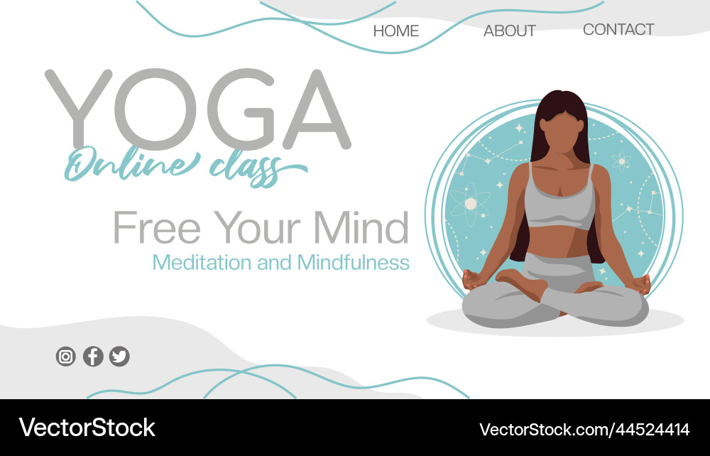 Web banner for a yoga studio online class Vector Image