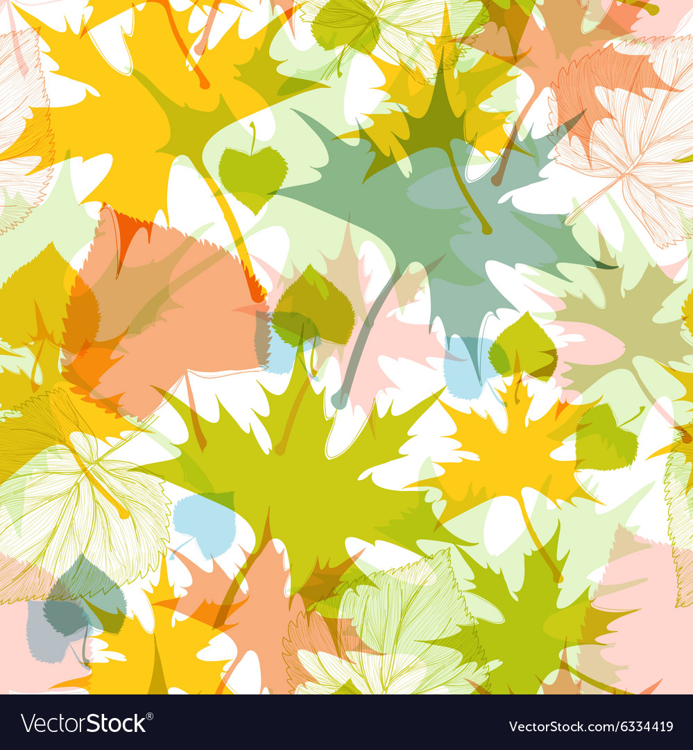 Fall leaves seamless pattern Royalty Free Vector Image