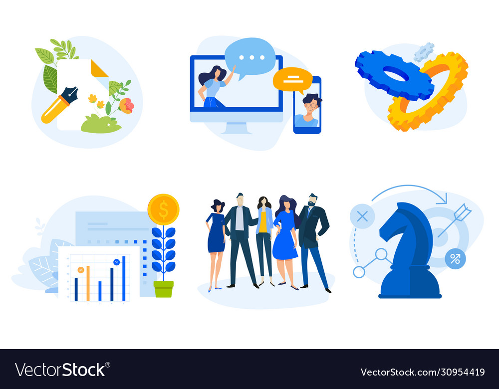 Flat design concept icons collection Royalty Free Vector Flat design concept icons collection Royalty Free Vector