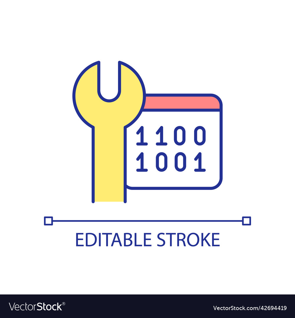 Maintain software rgb color icon Royalty Free Vector Image