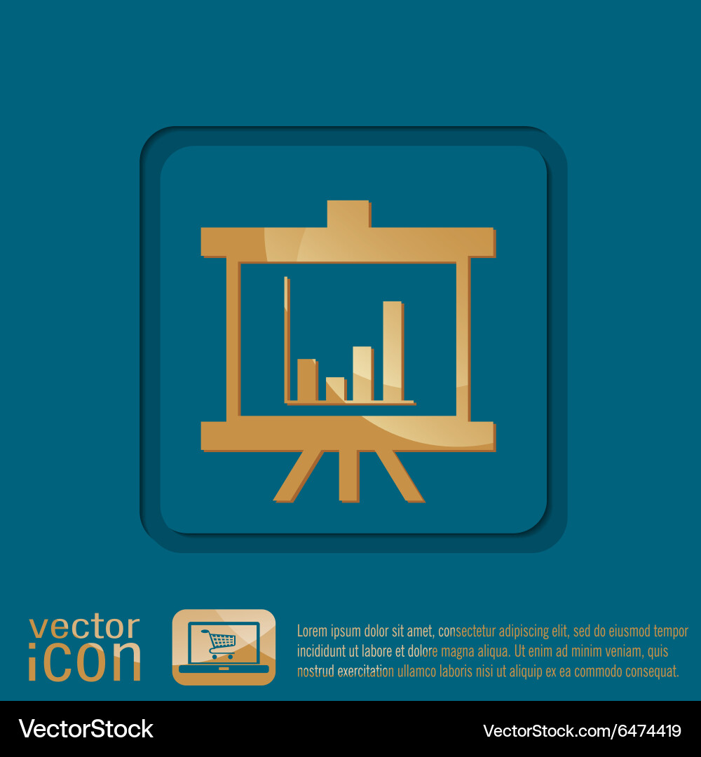 Presentation graphics business icon Royalty Free Vector