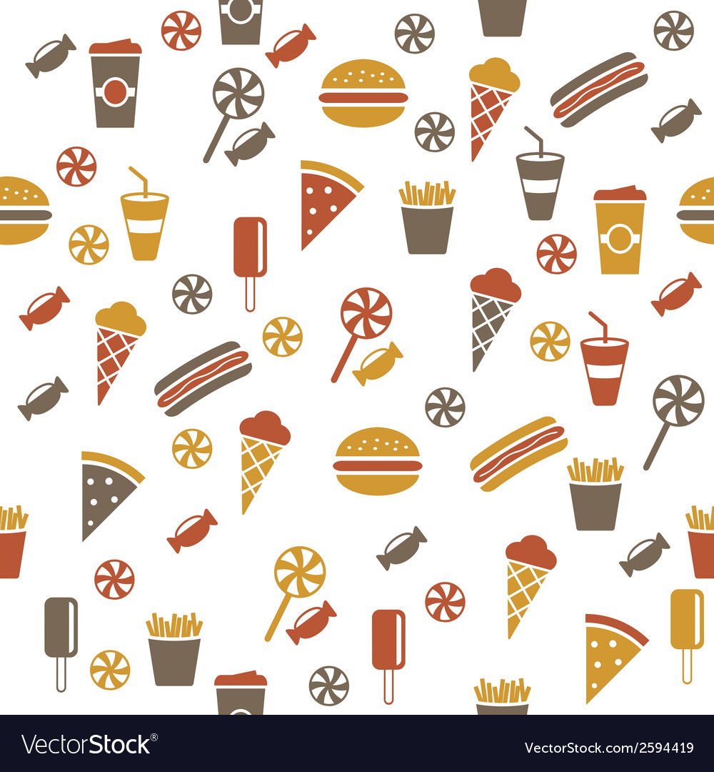 Snacks seamless pattern Royalty Free Vector Image