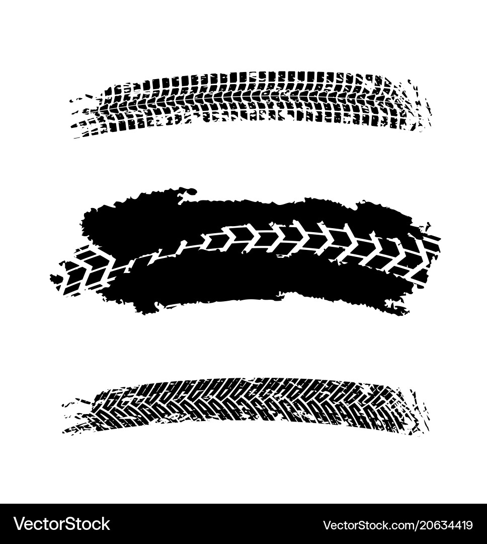 Tire tracks elements Royalty Free Vector Image