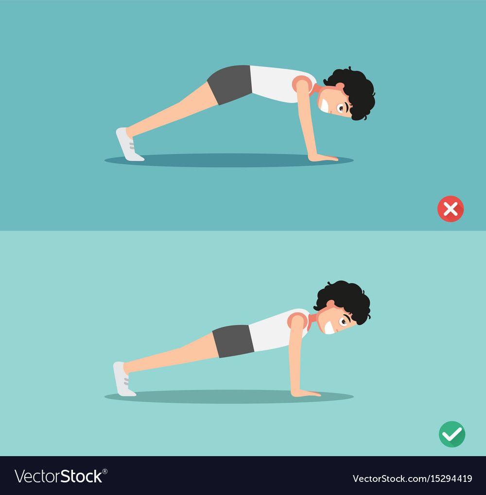 Wrong and right plank posture Royalty Free Vector Image Wrong and right plank posture Royalty Free Vector Image