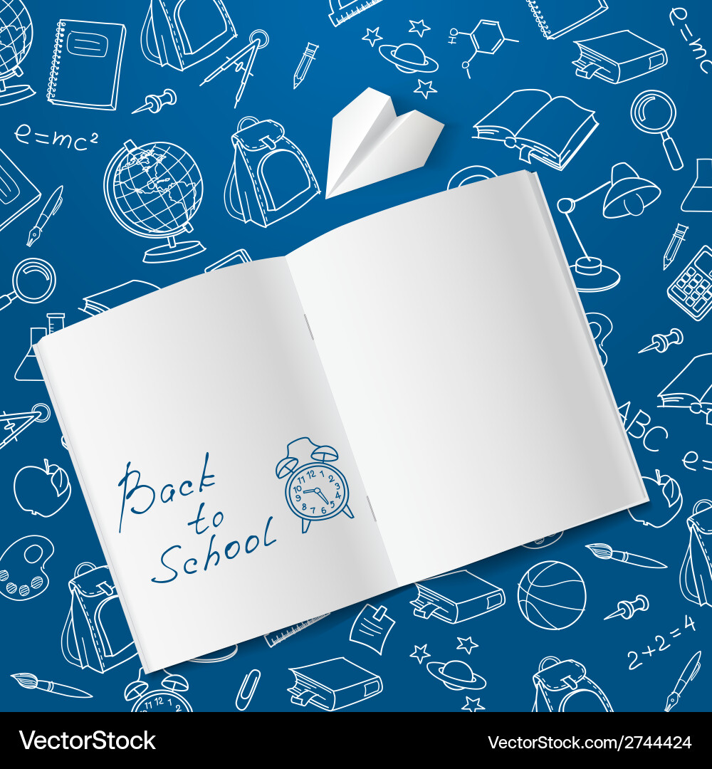 Back to school text end doodle Royalty Free Vector Image
