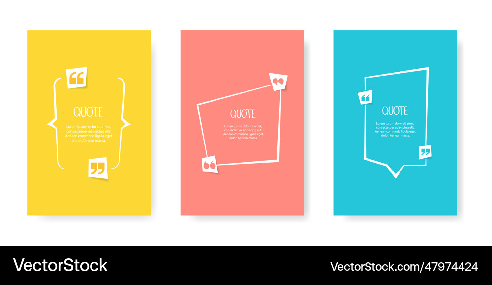 Colored quote speech bubble template frames Vector Image