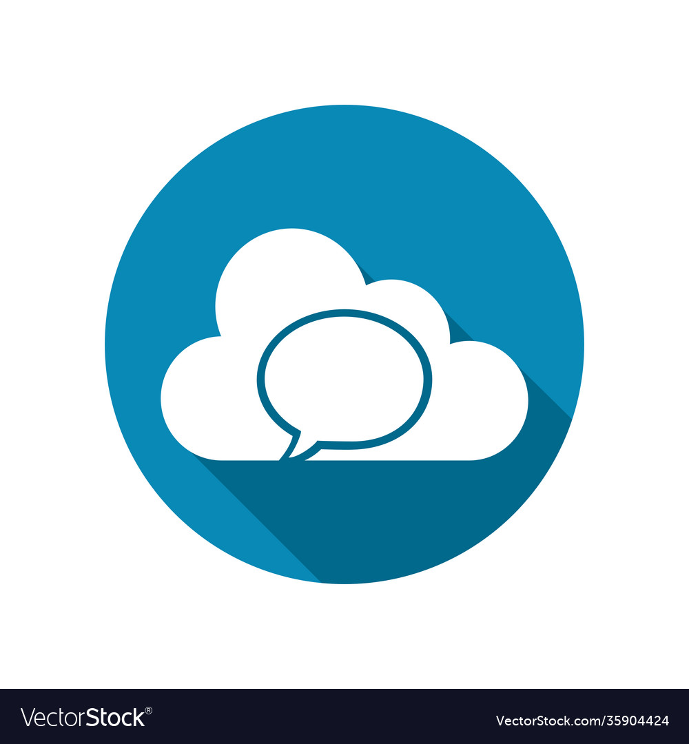 Message icon on cloud isolated on white Royalty Free Vector