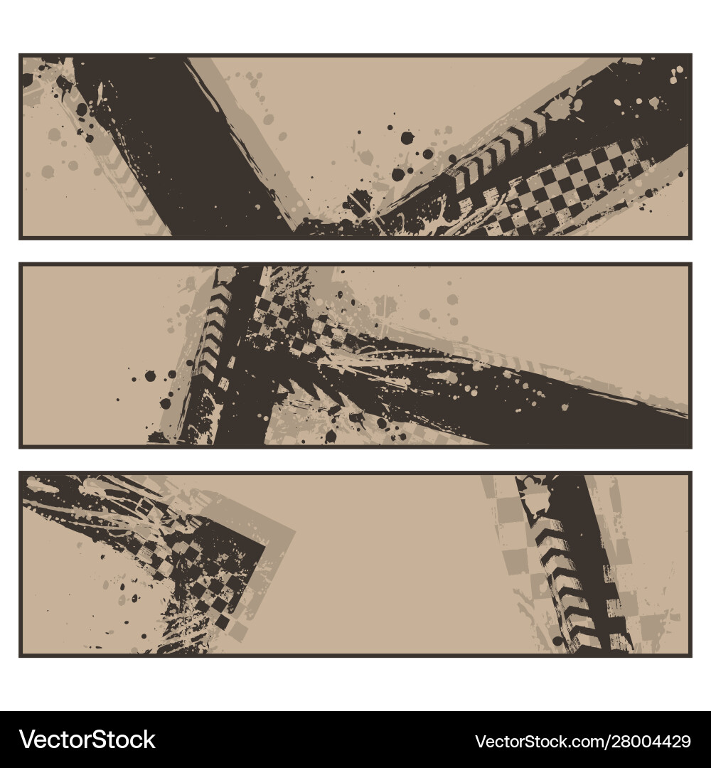 Brown grunge race banners set Royalty Free Vector Image