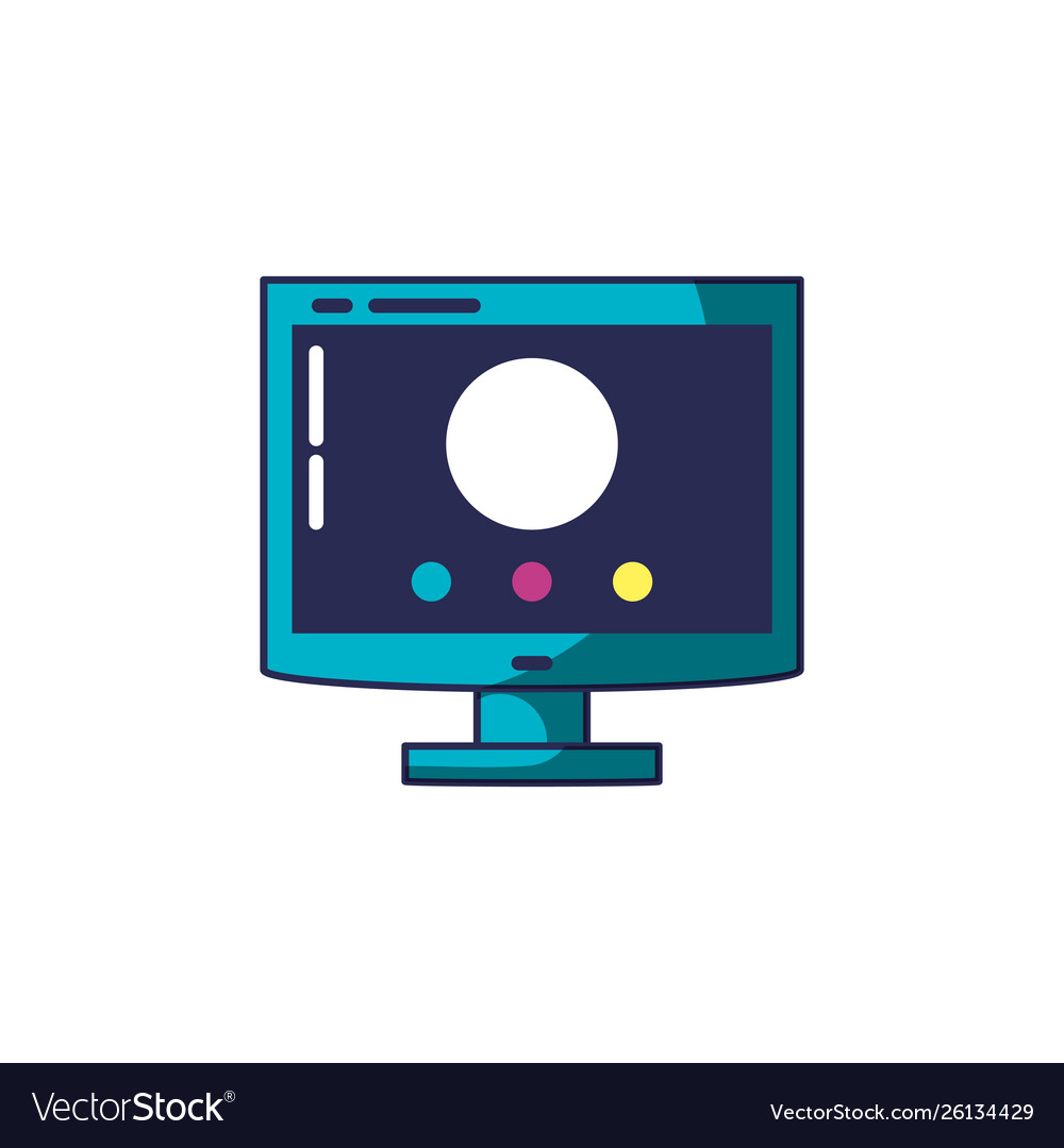 Computer monitor device isolated icon Royalty Free Vector