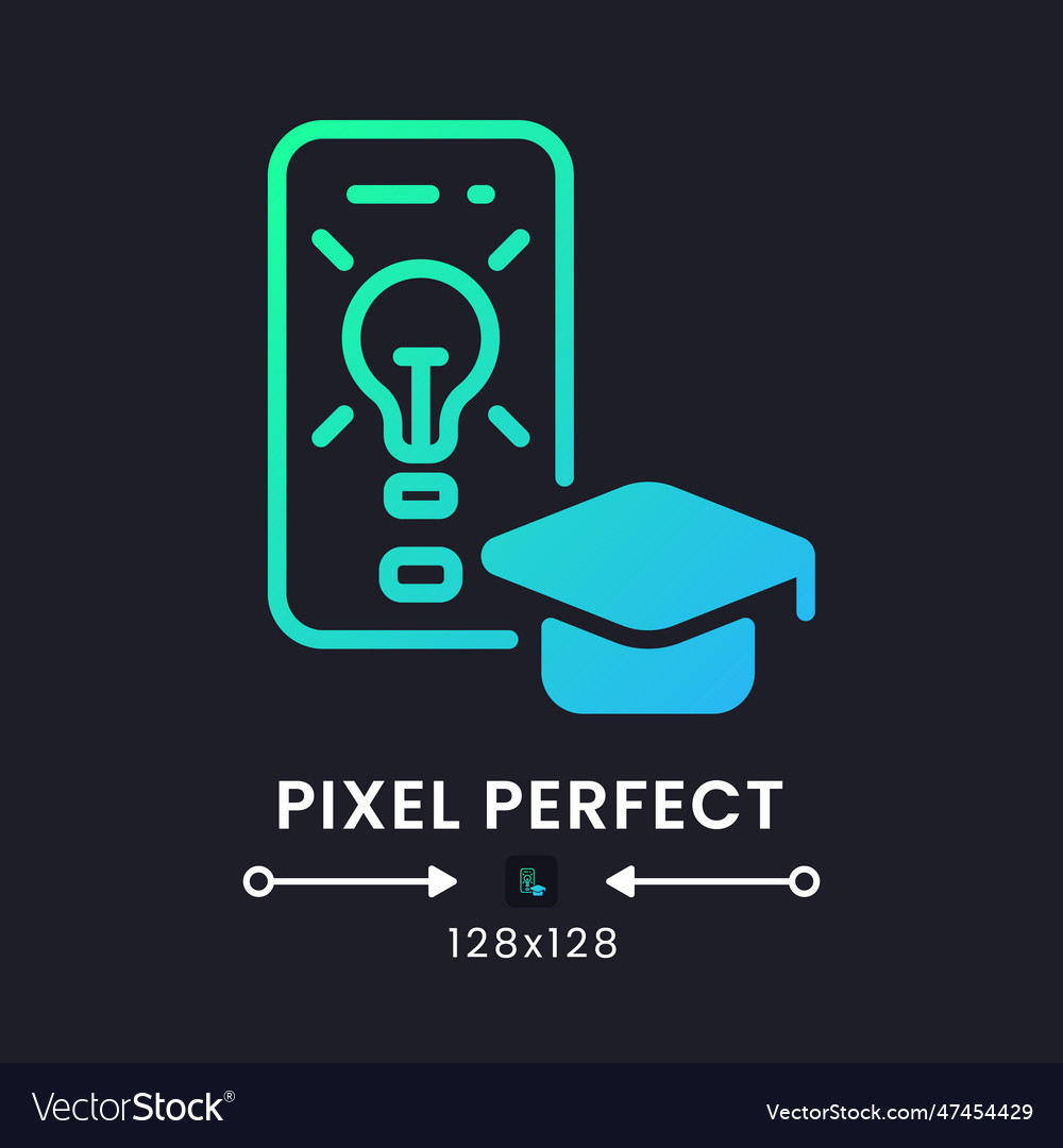 Education app blue solid gradient desktop icon Vector Image