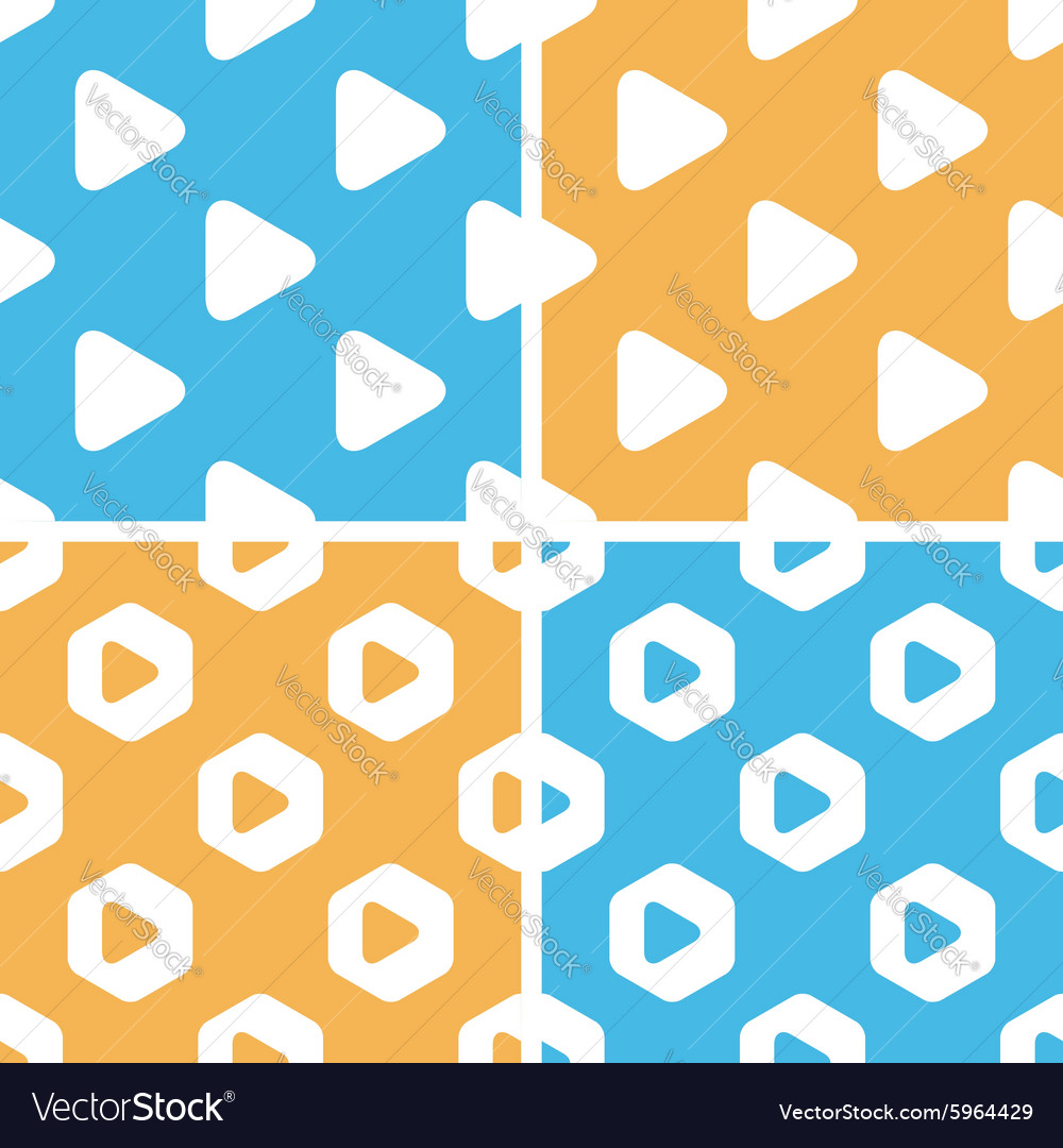 Play button pattern set colored Royalty Free Vector Image