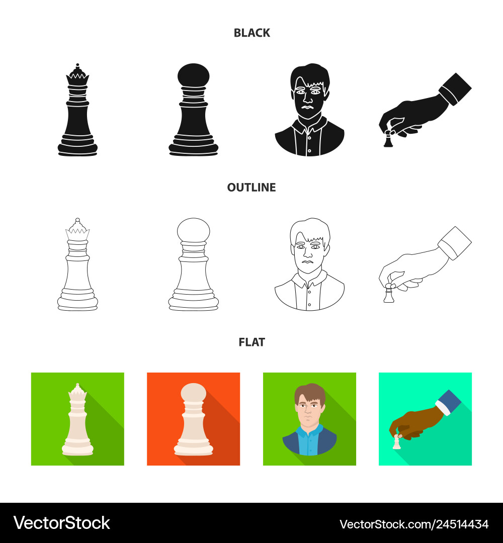 Design of checkmate and thin logo set Royalty Free Vector