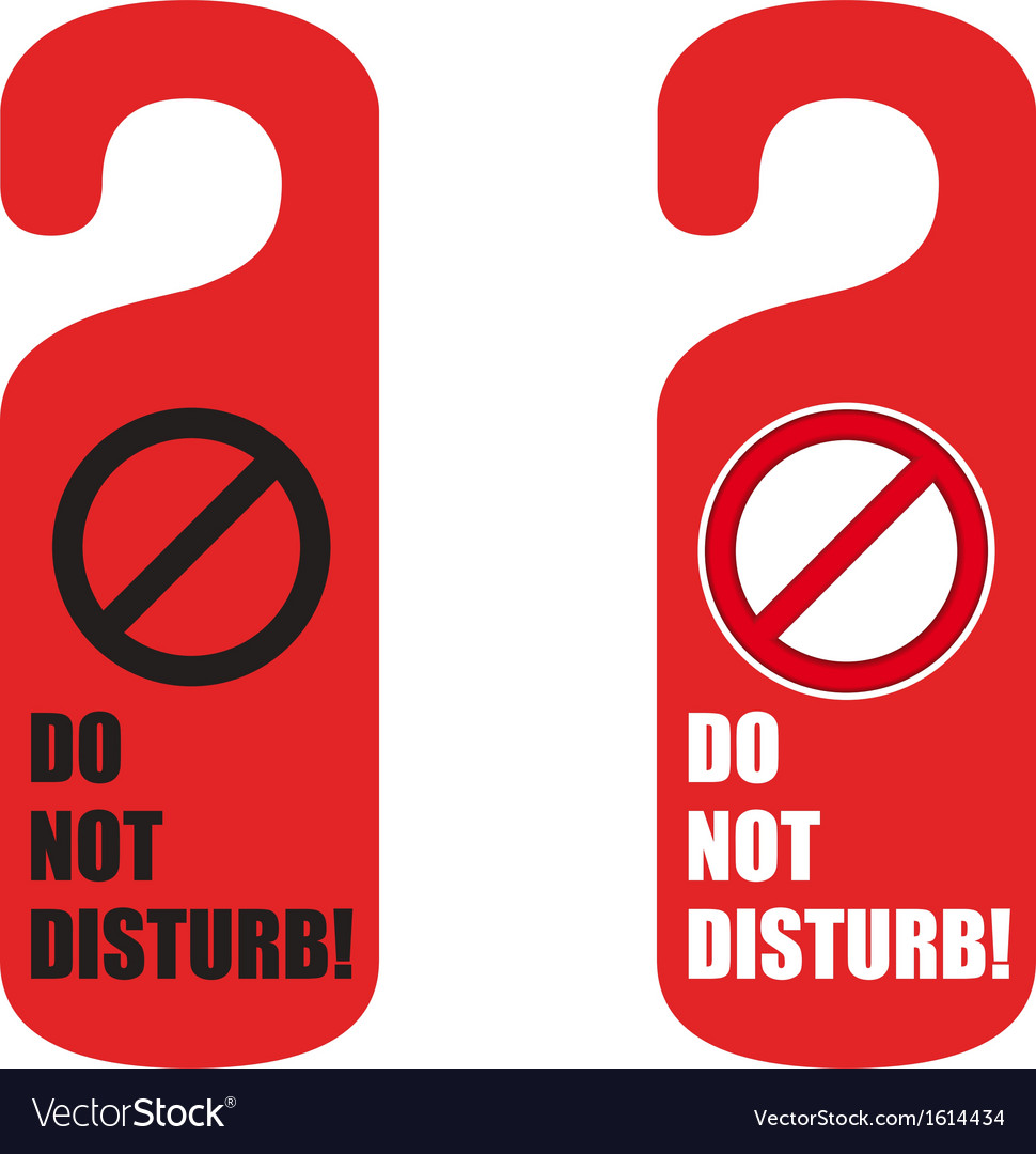 Do Not Disturb Door Hanger Royalty Free Vector Image