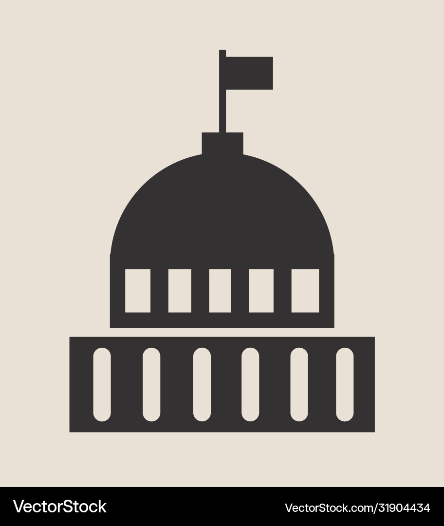 Government flat icon vintage design Royalty Free Vector