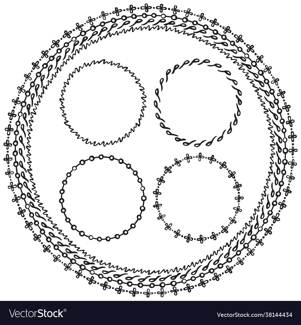 Hand-drawn circle frames Royalty Free Vector Image