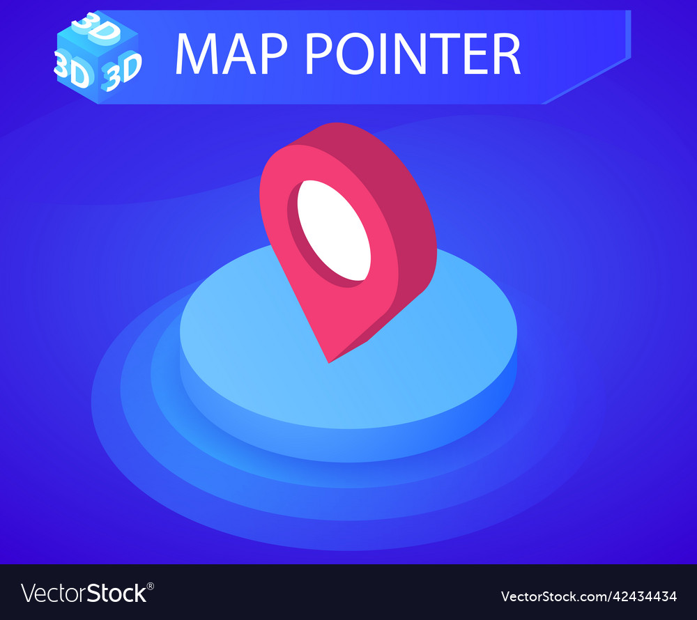 Map pointer isometric design icon web 3d Vector Image Map pointer isometric design icon web 3d Vector Image