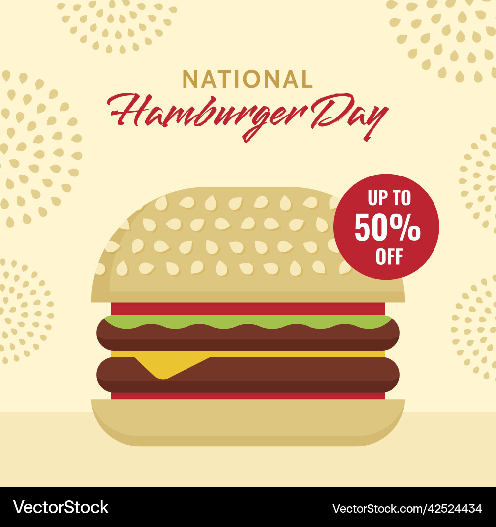 National hamburger day may 28 Royalty Free Vector Image