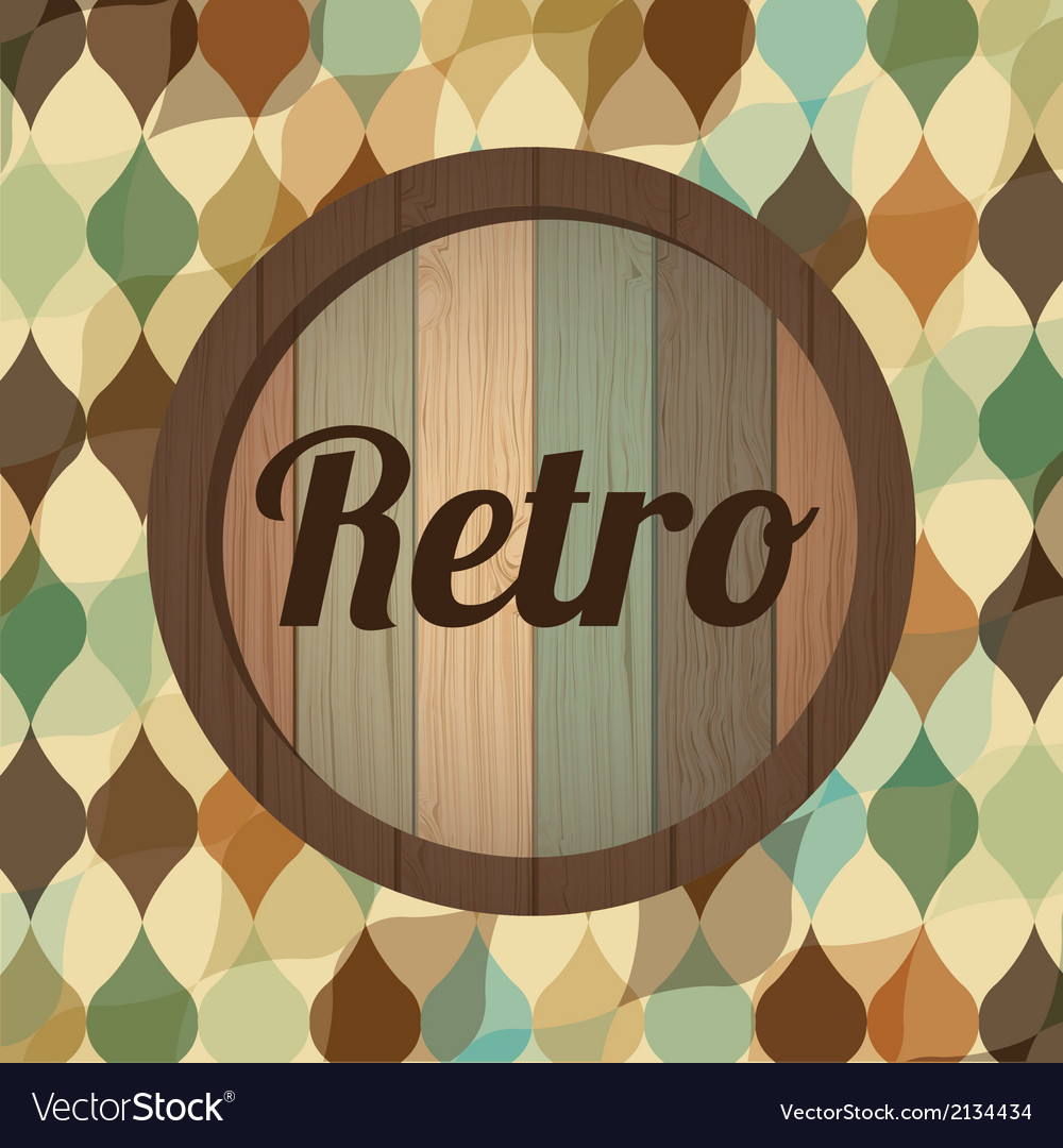 Retro label over pattern background Royalty Free Vector