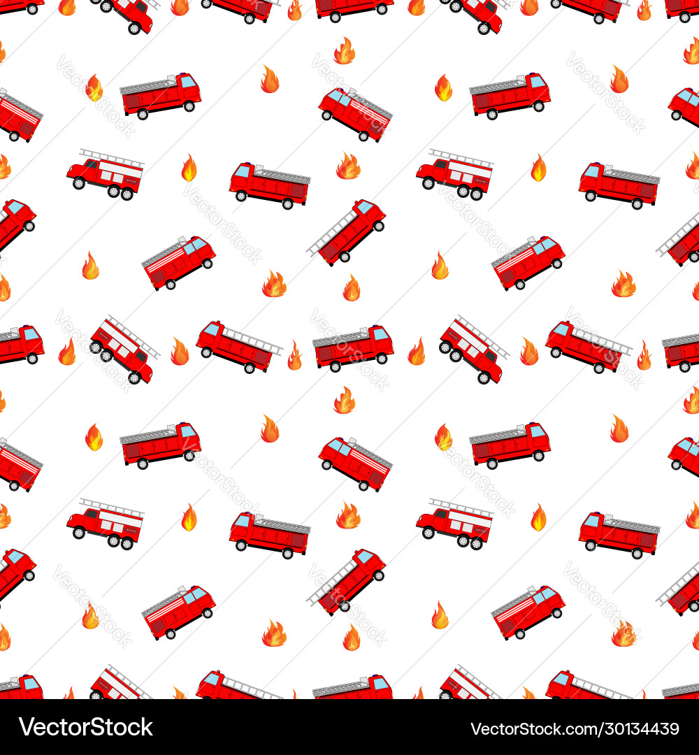Firetruckpattern Royalty Free Vector Image - VectorStock