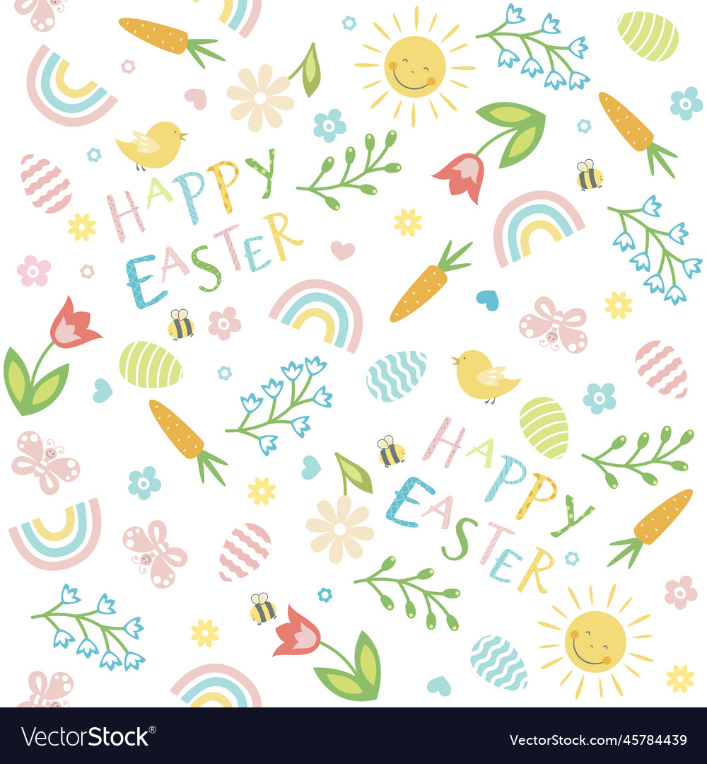 Happy easter seamless pattern Royalty Free Vector Image