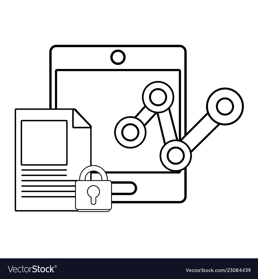Technology computing security cartoon Royalty Free Vector