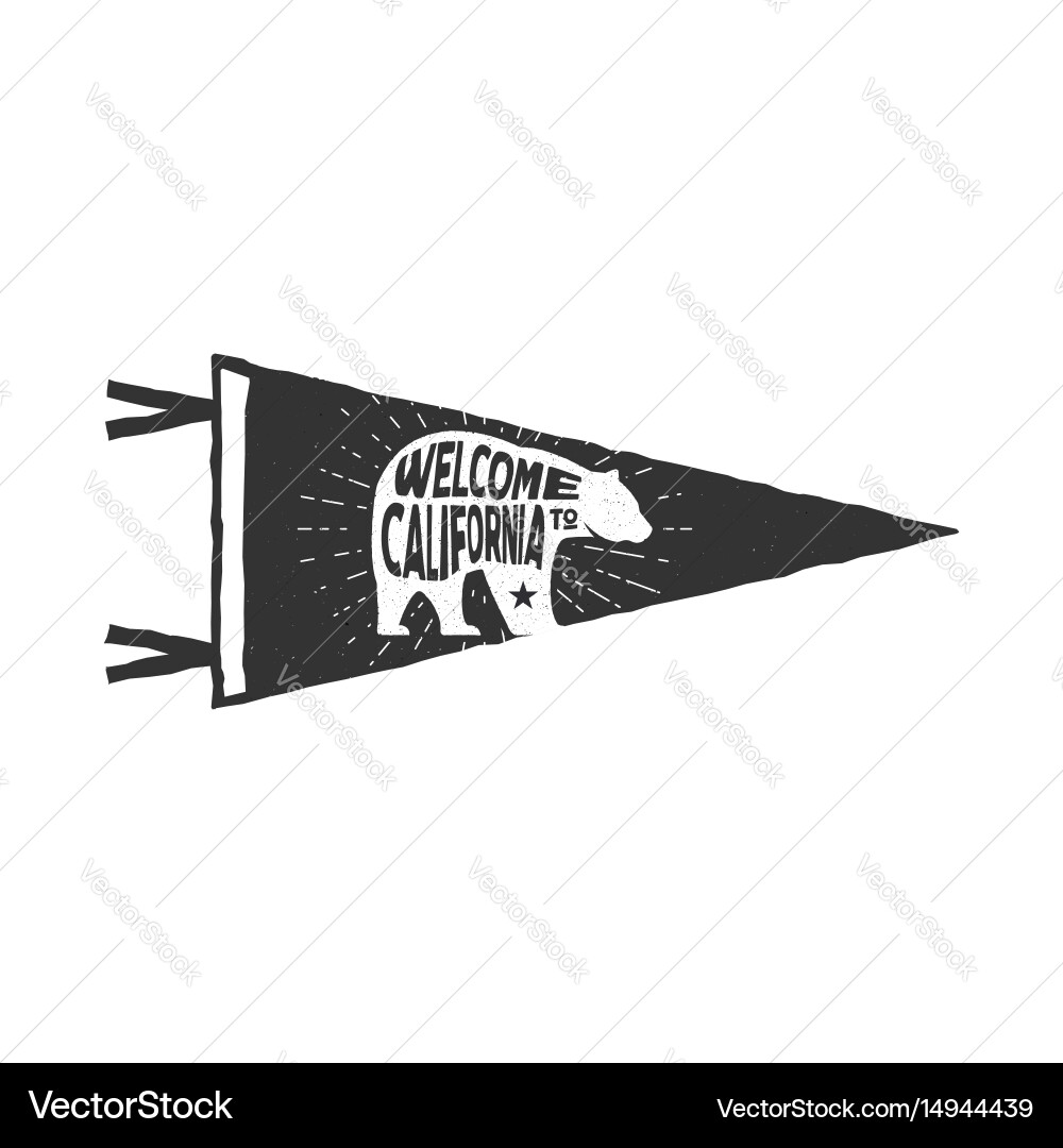 Vintage hand drawn pennant template welcome to Vector Image