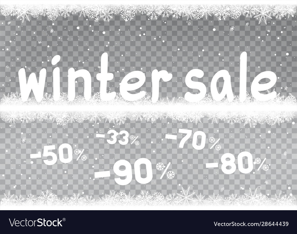 Winter sale with falling discounts symbols Vector Image