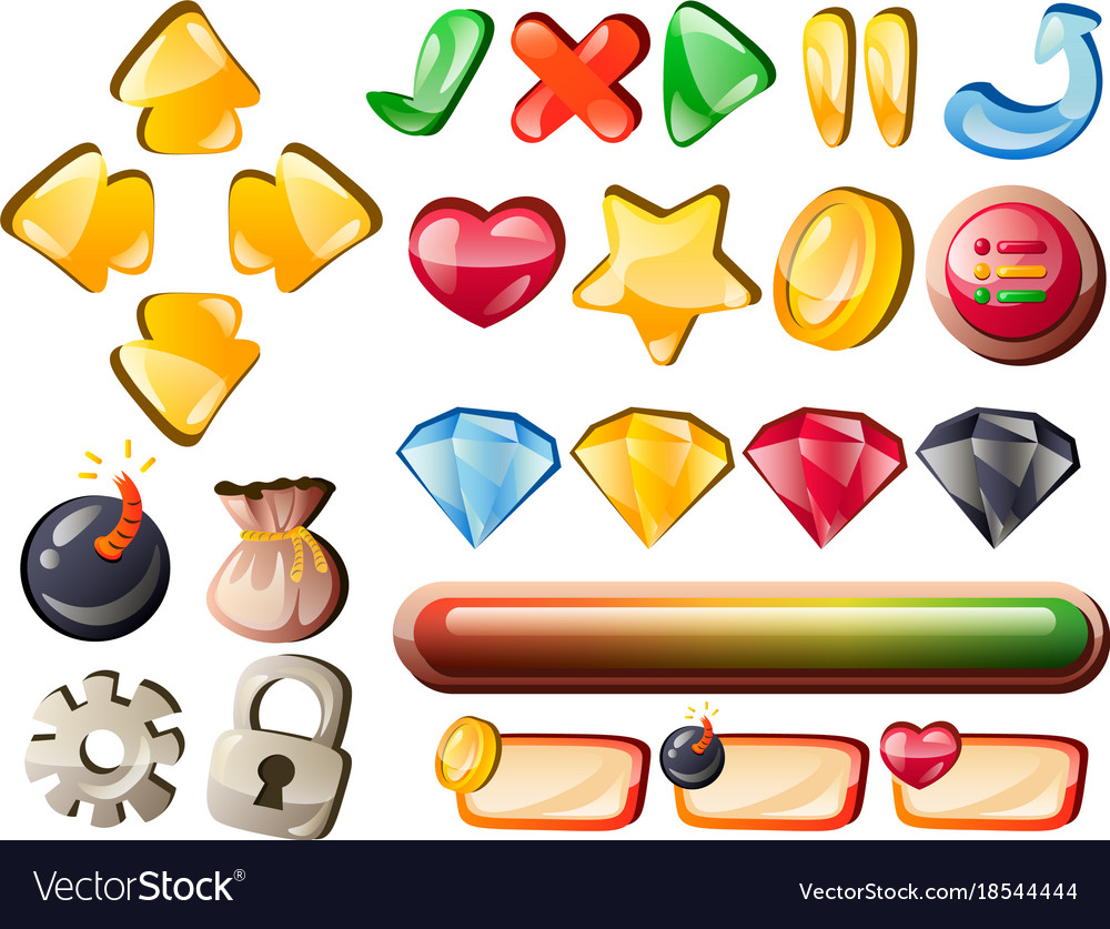 Art game interface elements for hit points Vector Image