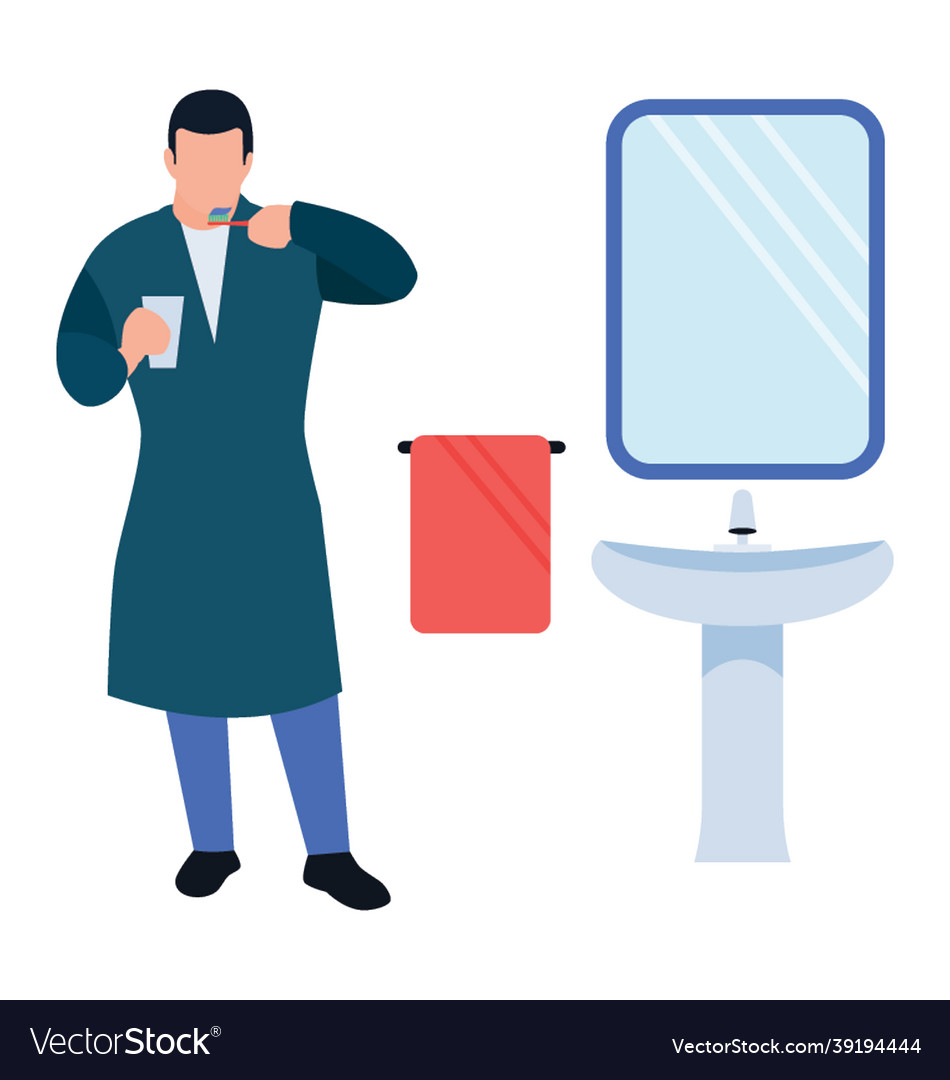 Brushing teeth Royalty Free Vector Image - VectorStock