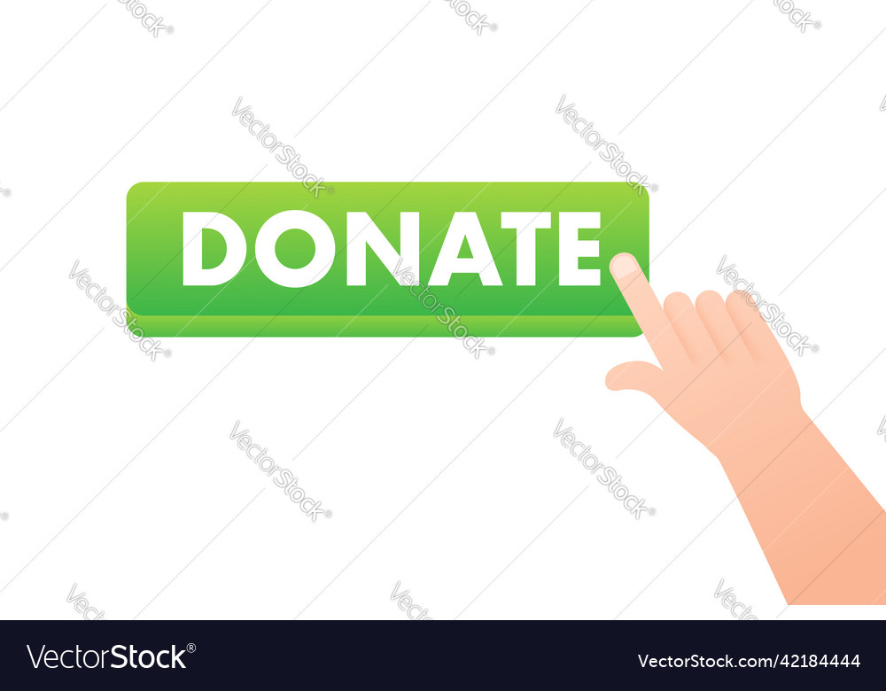 Donate with cursor button internet icon pointer Vector Image