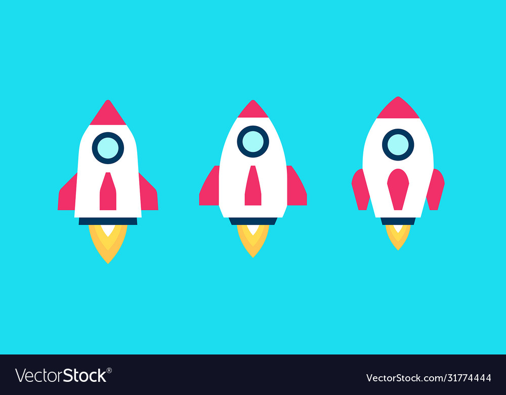 Set rockets Royalty Free Vector Image - VectorStock