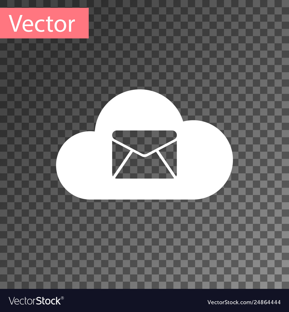 White cloud mail server icon isolated Royalty Free Vector White cloud mail server icon isolated Royalty Free Vector