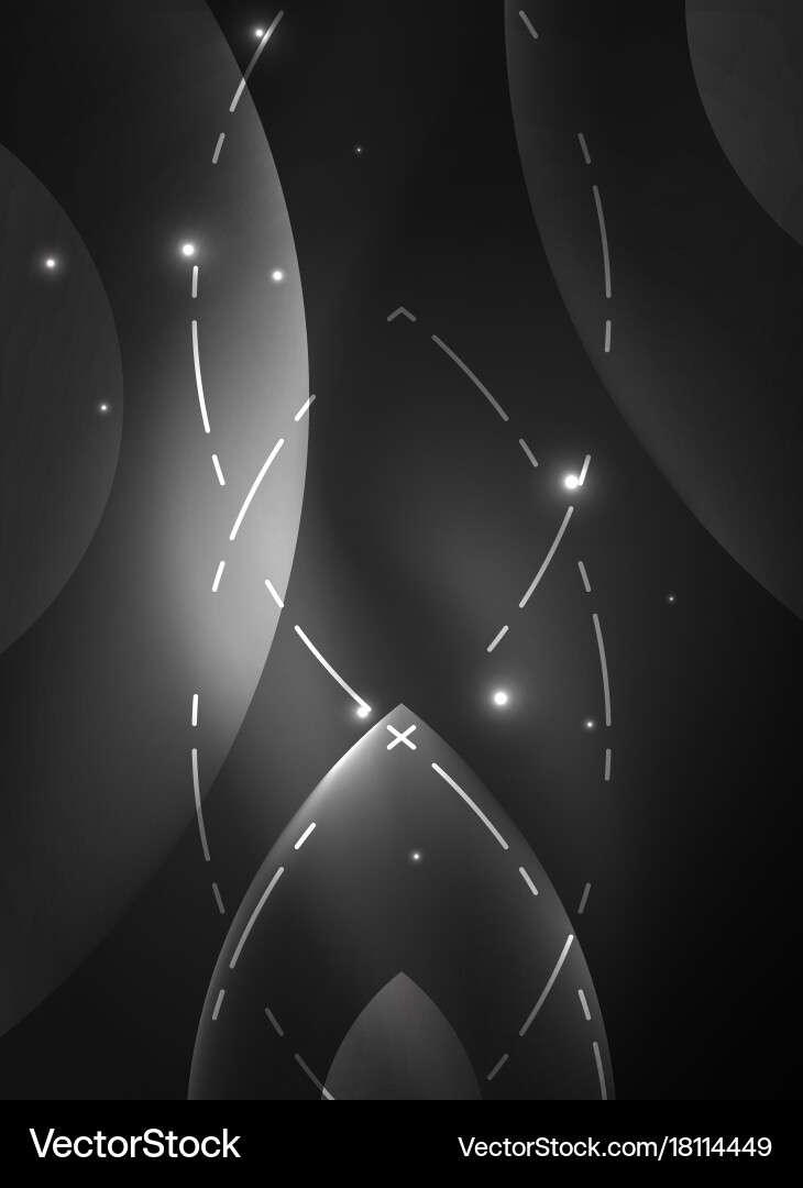Glowing modern geometric shapes in dark space Vector Image