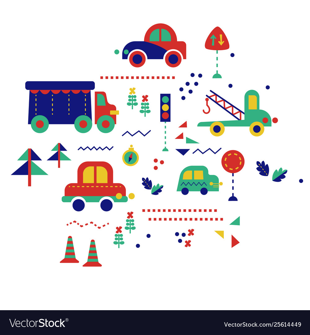 Road pattern flat on white Royalty Free Vector Image