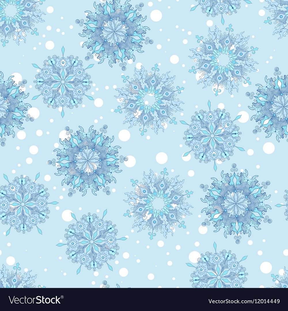 Seamless pattern with snowflakes Royalty Free Vector Image