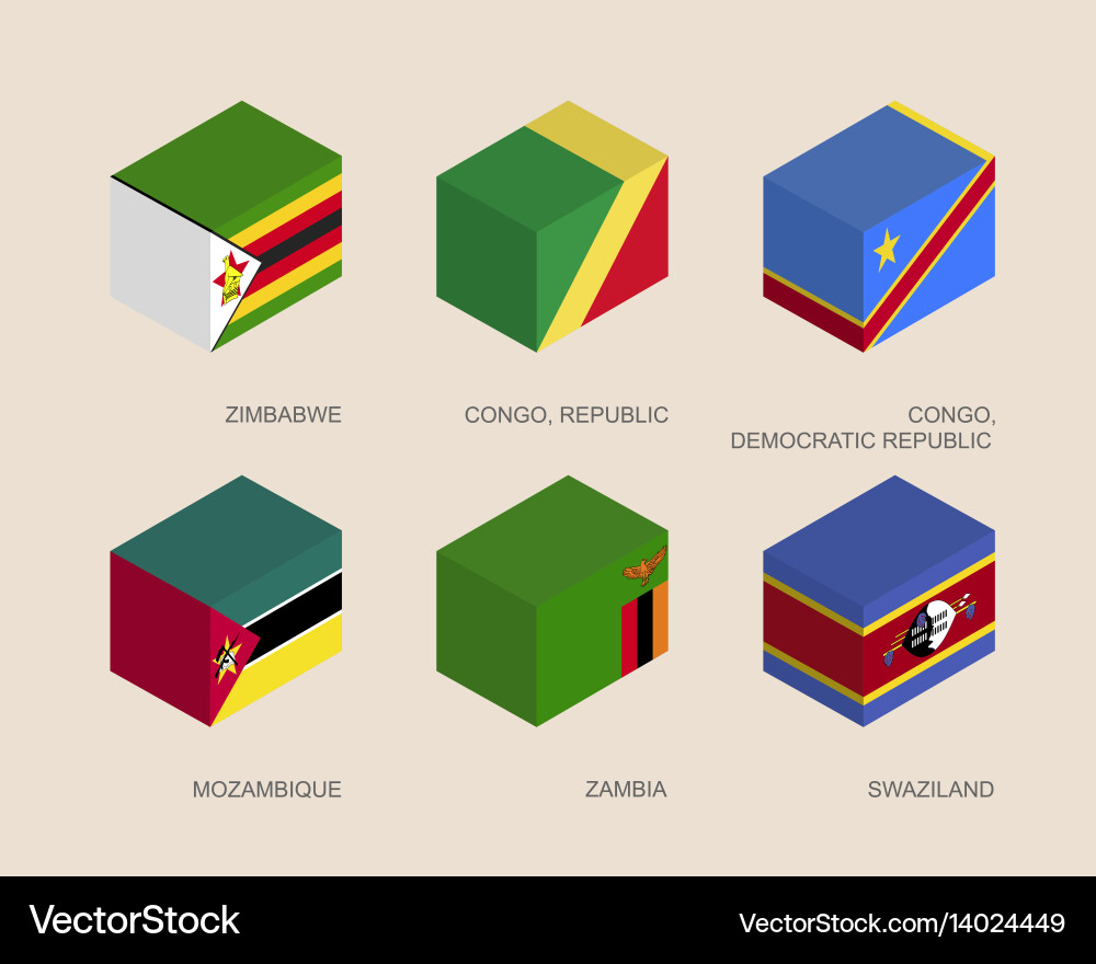 Set of isometric 3d boxes Royalty Free Vector Image