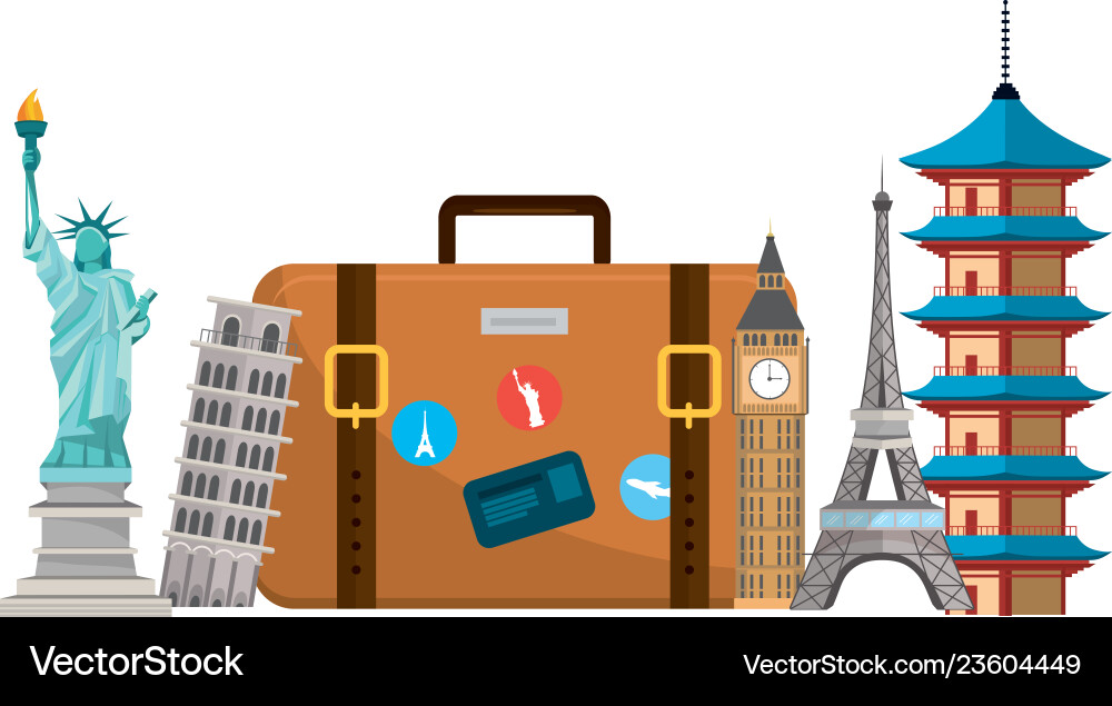 Travel luggage cartoon Royalty Free Vector Image