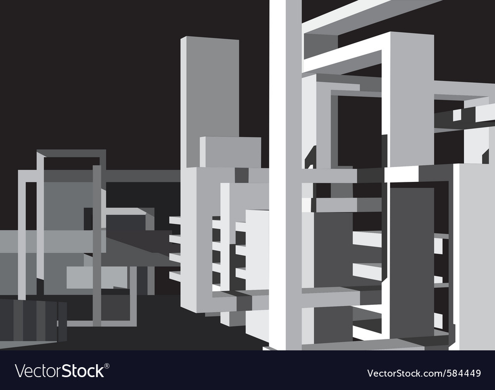 Volumetric spatial composition Royalty Free Vector Image
