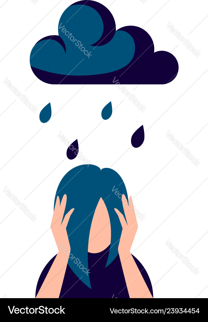 Depression concept in simple flat style Royalty Free Vector