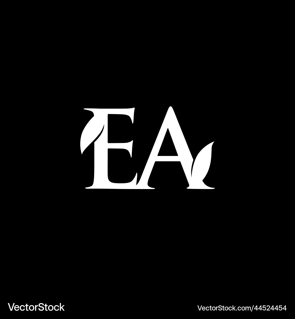 Ea logo leaf nature green Royalty Free Vector Image