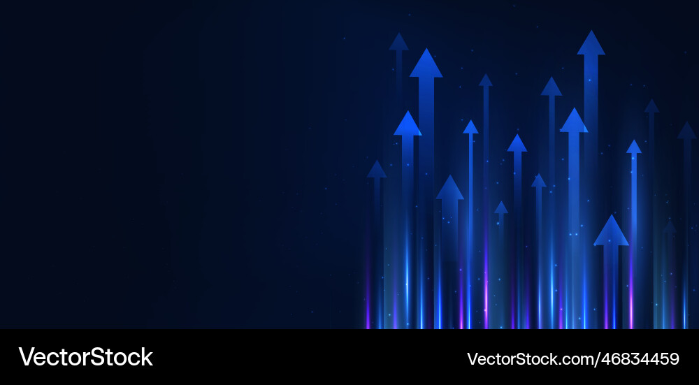 Abstract technology futuristic up arrows light Vector Image