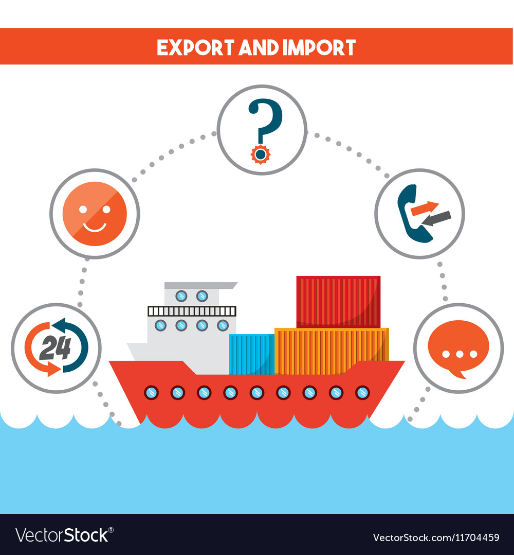 Export and import design Royalty Free Vector Image