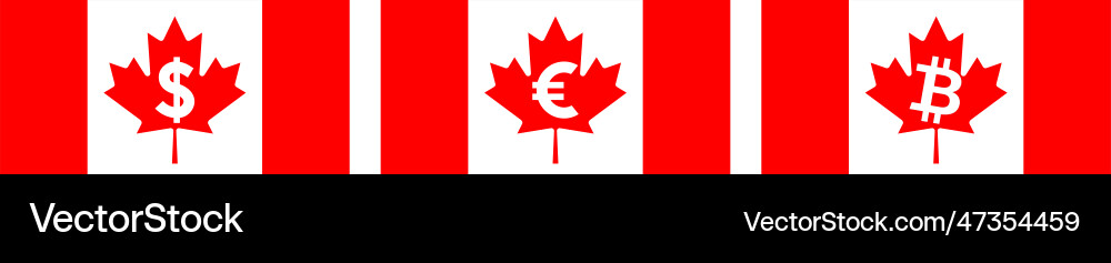 Flag of canada maple leaf replaced with dollar Vector Image