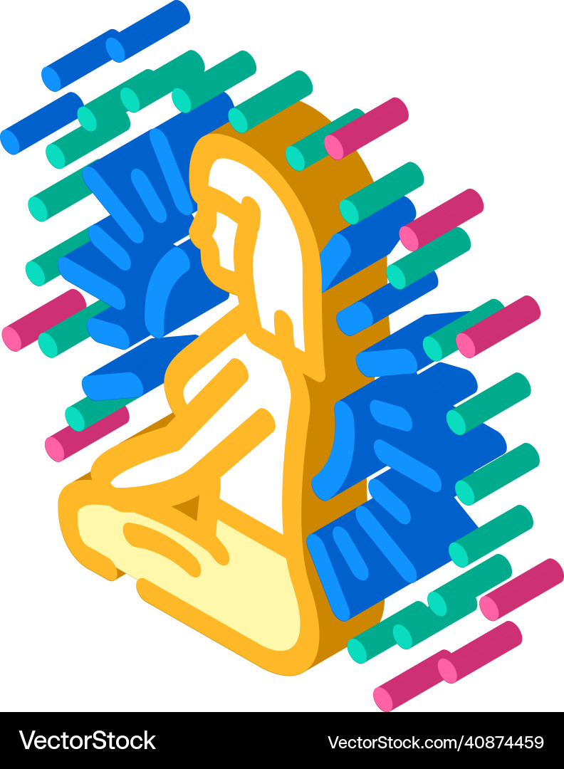 Harmony meditation isometric icon Royalty Free Vector Image