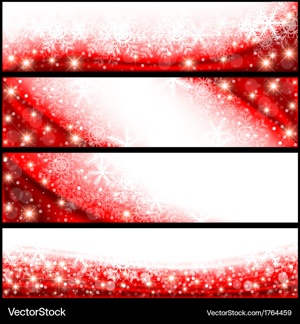 Red christmas banners Royalty Free Vector Image