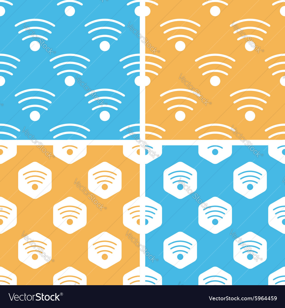 Wi-fi pattern set colored Royalty Free Vector Image