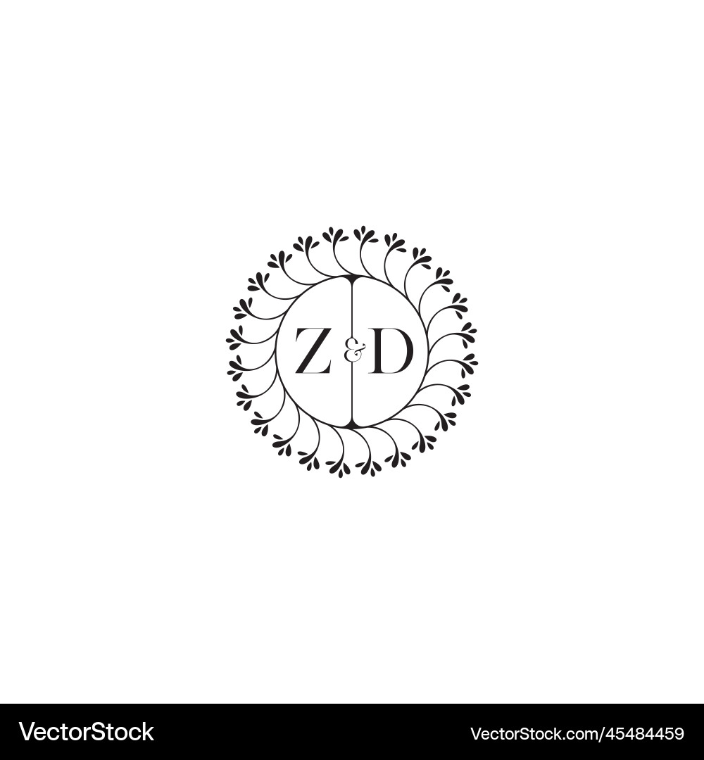 Zd simple wedding initial concept with high Vector Image