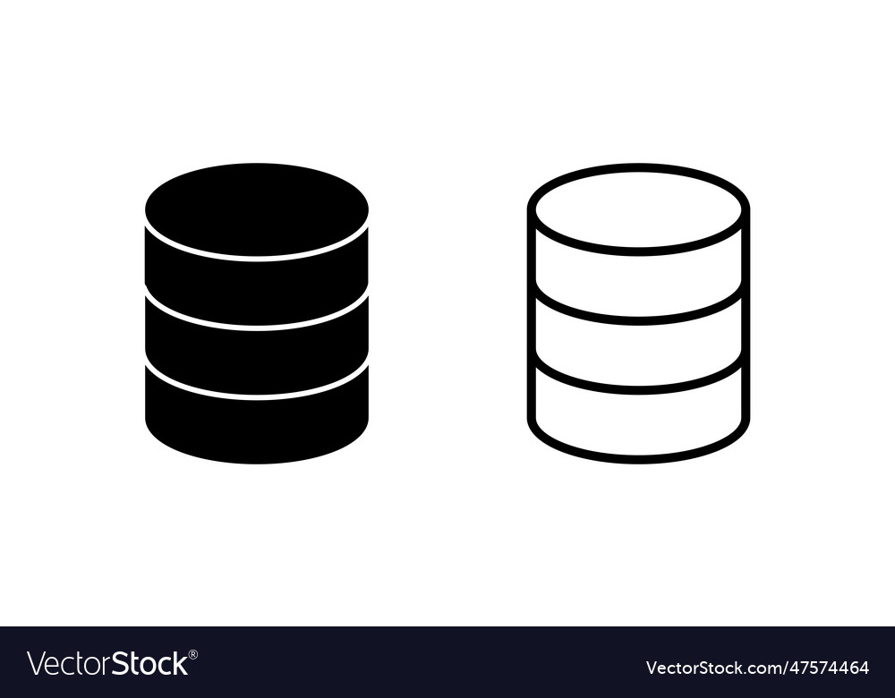 Database icon server icon storage Royalty Free Vector Image