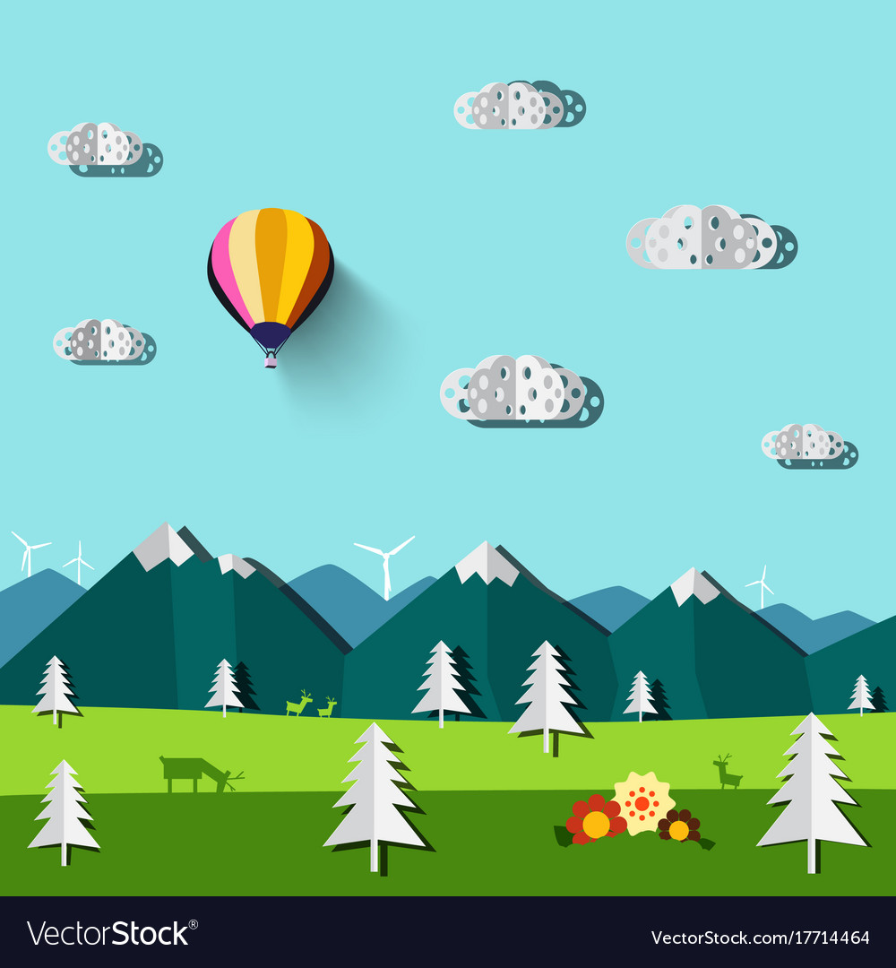 Flat landscape Royalty Free Vector Image - VectorStock