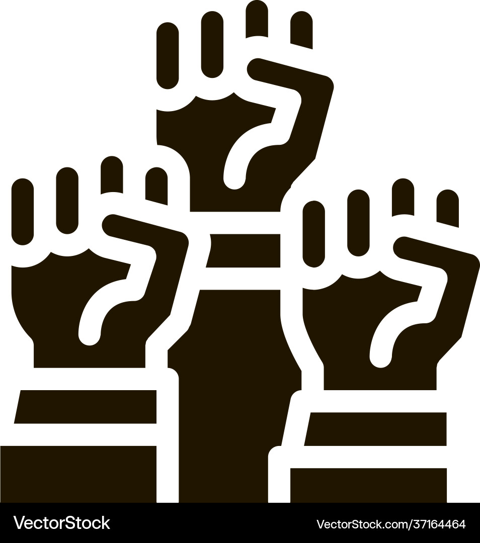 Multiracial fists icon glyph Royalty Free Vector Image